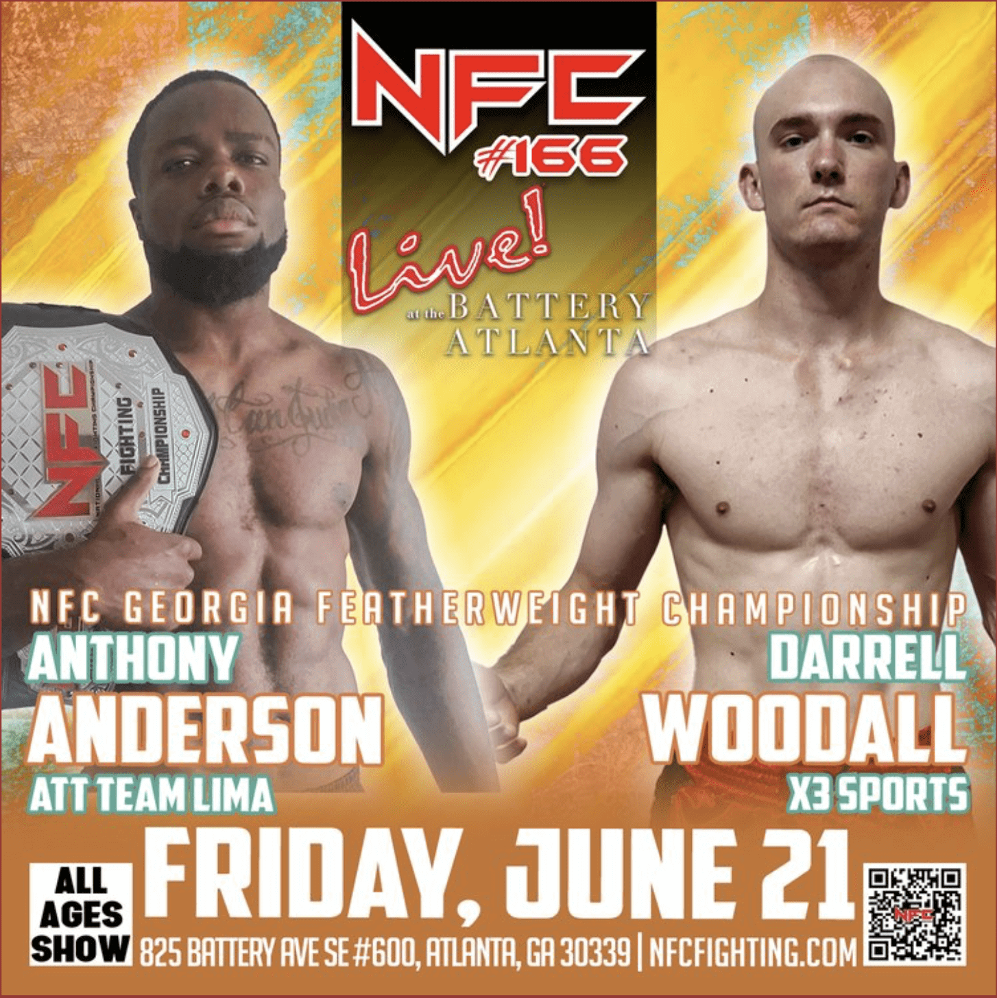 NFC #166 Fight Night Live at the Battery – X3 Sports